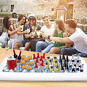 INNOVATIVE LIFE Inflatable Drink Cooler for Parties, Large Size Food Cooler Buffet, BBQ Picnic Pool Party Ice Serving Platters & Picnic Supplies
