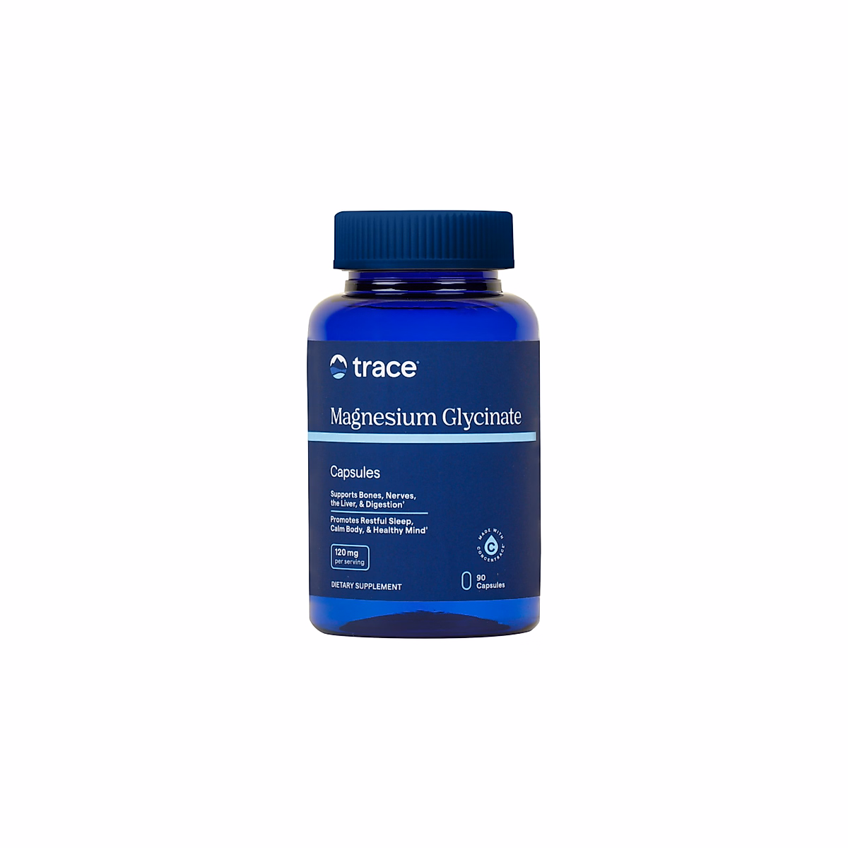 Trace Minerals Magnesium Glycinate 120mg - Bone Strength & Muscle Support - Magnesium Supplement to Aid Healthy Sleep Patterns & Relaxation - Support Nerve Function - 90 Capsules (90 Servings)