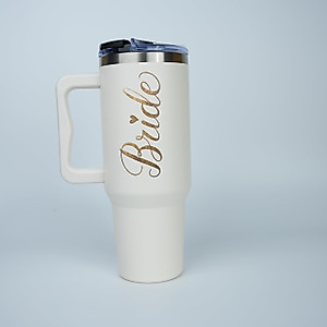 FROOBLEQUIRK 40oz Stainless Steel Tumbler - Insulated Water Bottle, Miss to Mrs Cup, Bridal Shower & Engagement Gift, Wedding & Bachelorette Party Present