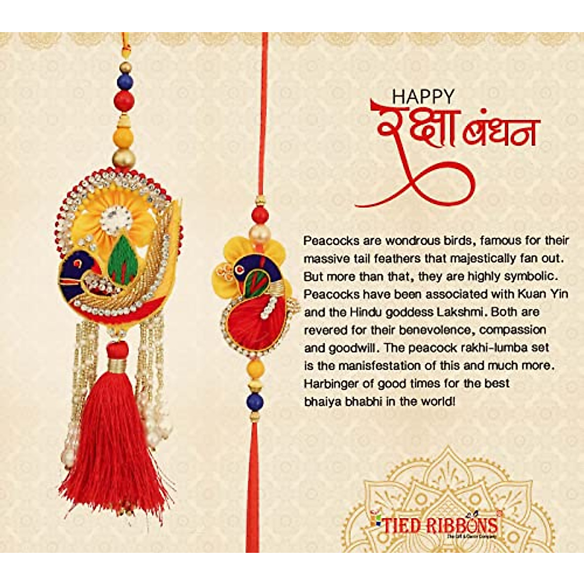 TIED RIBBONS Rakhi for Brother and Bhabhi Gift Set | Bhai Bhabhi Rakhi Set | Rakhi Card | Roli Chawal Tika - Raksha bandhan Rakhi for Bhaiya Bhabhi Rakhi | Lumba Rakhi for Bhabhi