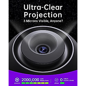 POCOCO Galaxy Projector, Gaming Desk Accessories for PC Setup, Real Planetarium Star Projector with Rechargeable Battery, Birthday Gift Ideas for Men Women Kids, Night Lights for Stress Relief (Black)