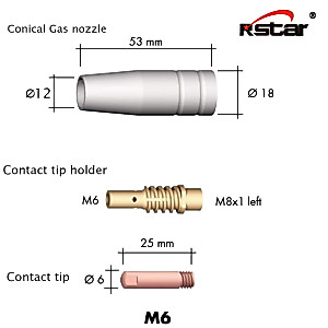 13PCS Mig Welding Nozzle Welder Torch Nozzles Consumables Gold Tip Holder Contact Tips Gas nozzle Set 15AK MB15 Mig Torch Nozzle