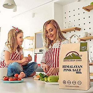 Himalayan Chef Himalayan Pink Salt - 5 lbs Coarse Grain Bulk Bag - 100% Natural and Pure Gourmet Crystals, Contains 84 Minerals, Table Salt, Kosher and Vegan | For Grinders & Salt Mills
