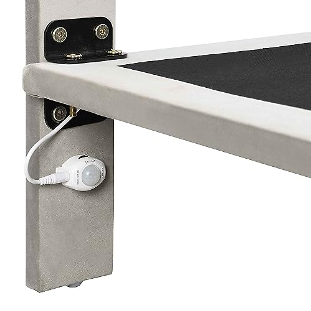 ATY Queen Size Platform Bed with LED Lights & Headboard, Modern Upholstered Floating Bedframe for Bedroom, Guestroom, Noise Free Design& No Spring Needed, Gray