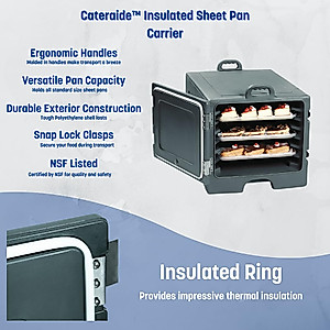 CFS TC1826N03 Cateraide Polyethylene Sheet Pan and Tray Carrier, 28-3/4" Length x 21" Width x 22.12" Height, Black