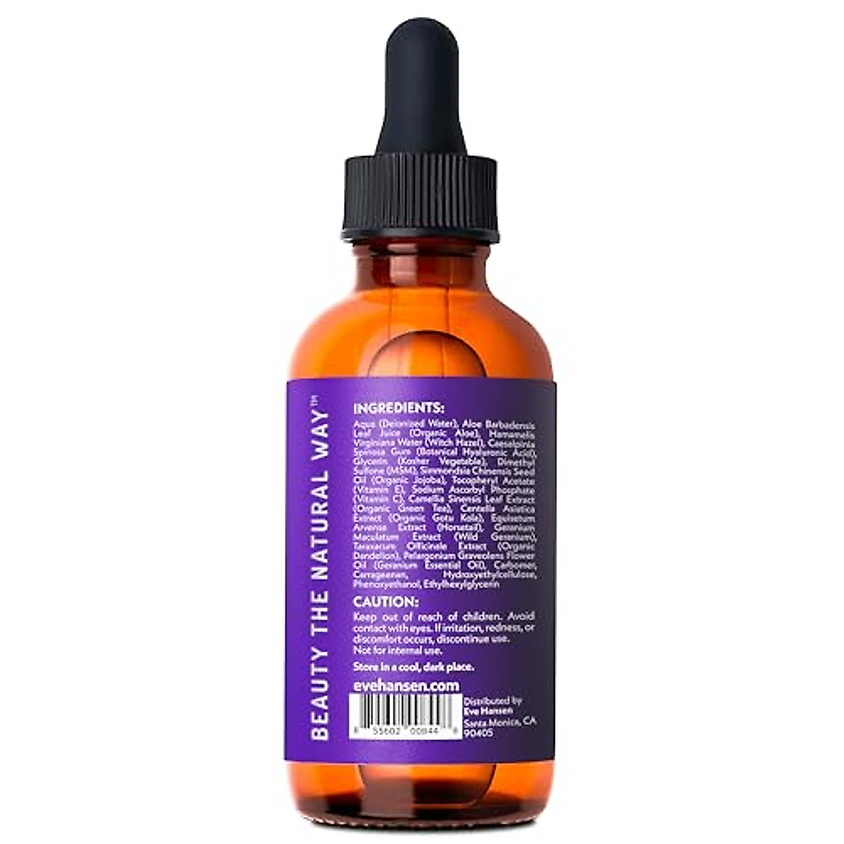 Eve Hansen Hyaluronic Acid Serum for Face (2 oz) | Hydrating Face Serum with Vitamin C + E, Wrinkle Filler, Moisturizer, and Natural Plumper | Cruelty Free, Vegan Anti Aging Serum