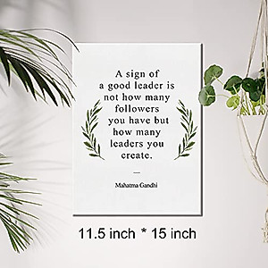 Inspirational Mentor Canvas Wall Art Motivational a Sign of a Good Leader Quote Canvas Print Positive Boss Leader Painting Office Home Wall Decor Framed Leadership Gift 12x15 Inch