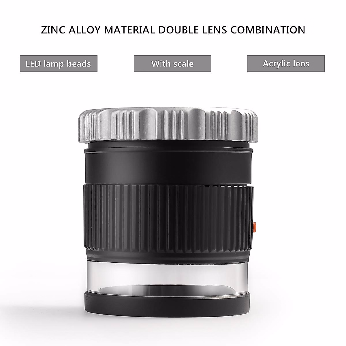 30X Loupe Magnifier,Adjustable Focal Length Magnifier,Foldable Jewelry Magnifier Glass for Textile Optical,Embroidery,Circuit Board,Coins,etc.