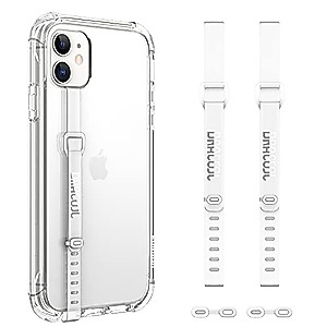 Dracool 2 PCS Silicone Phone Strap Cell Phone Grip Loop Elastic Stretching Band Hand Finger Holder Secure Slim Universal for Galaxy & iPhone Case Most Smart Phone Cases - Transparent
