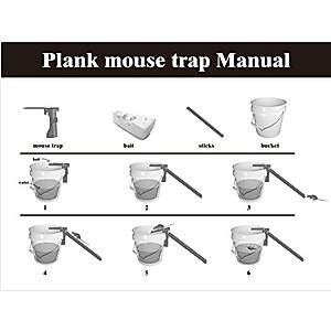 Jeremywell Walk The Plank Mouse Trap - Plank Mouse Trap Auto Reset - Humane Bucket Rat Trap - No Drilling Required - Kill or Live Catch Mice & Other Pests & Rodents (2 PCs)
