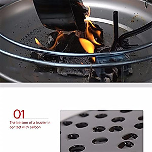 FEER Chimney Charcoal Starter Pot Barbeque BBQ Grill with Wood Handle Portable Charcoal Brazier