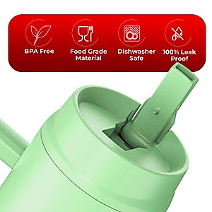 HOMESHACK 40 oz Tumbler with Handle and Foldable Straw Lid - Leakproof Insulated Stainless Steel Water Bottle - Hot & Cold Beverage Travel Mug - Reusable Iced Coffee Cup - Cupholder Friendly - Gift