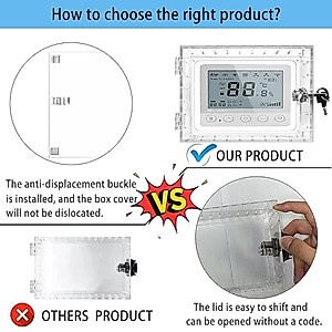 Meiliyizu Secure Thermostats Locks Box With Key Thermostats Locks Box Acrylic Guard For Temperature Regulator