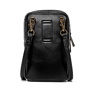nice--buy Punk Gothic Skull Carry Purse Women Handbag Single Shoulder Waist Bag Cell phone Wallet Steampunk Retro Women Travel Purse Motorcycle Bag Stud Rivet Fashion, Black, Small