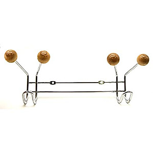 EVIDECO 963798 Wall Mounted 6-Hook Coat and Hat Rail