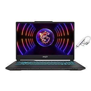 MSI Cyborg 15.6" 144hz Gaming Laptop | Intel i7-12650H Processor | 32GB RAM DDR5| 1024GB SSD | NVIDIA GeForce RTX 4060 | Backlit Keyboard | Windows 11 Home | Black | Bundle with USB 3.0 Hub