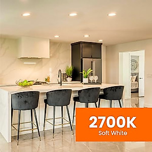 Feit Electric BR30 LED Light Bulb, 65W Equivalent, Dimmable, 650 Lumens, E26 Standard Base, 2700K Soft White, 90 CRI, Recessed Can Light Bulbs, 12-Year Lifetime, BR30DM927CA10K/MP/12, 12 Pack