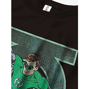 Warner Brothers Green Lantern Kaboom Boy's Premium Solid Crew Tee, Black, Youth Medium