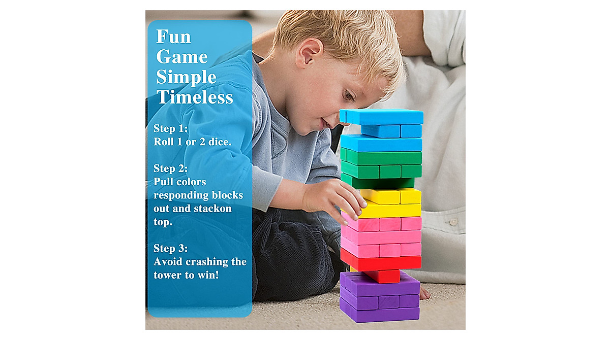 Colorful Wooden Stacking Game for All Ages
