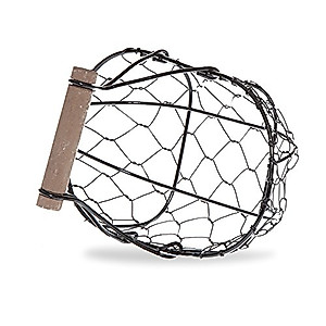 The Lucky Clover Trading Small Oblong Wire Mesh Fixed Handle Basket - Black
