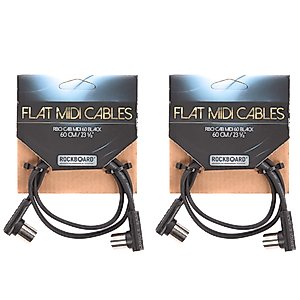 RockGear Midi Cable, 60cm / 23.62" Black 2 Pack Bundle