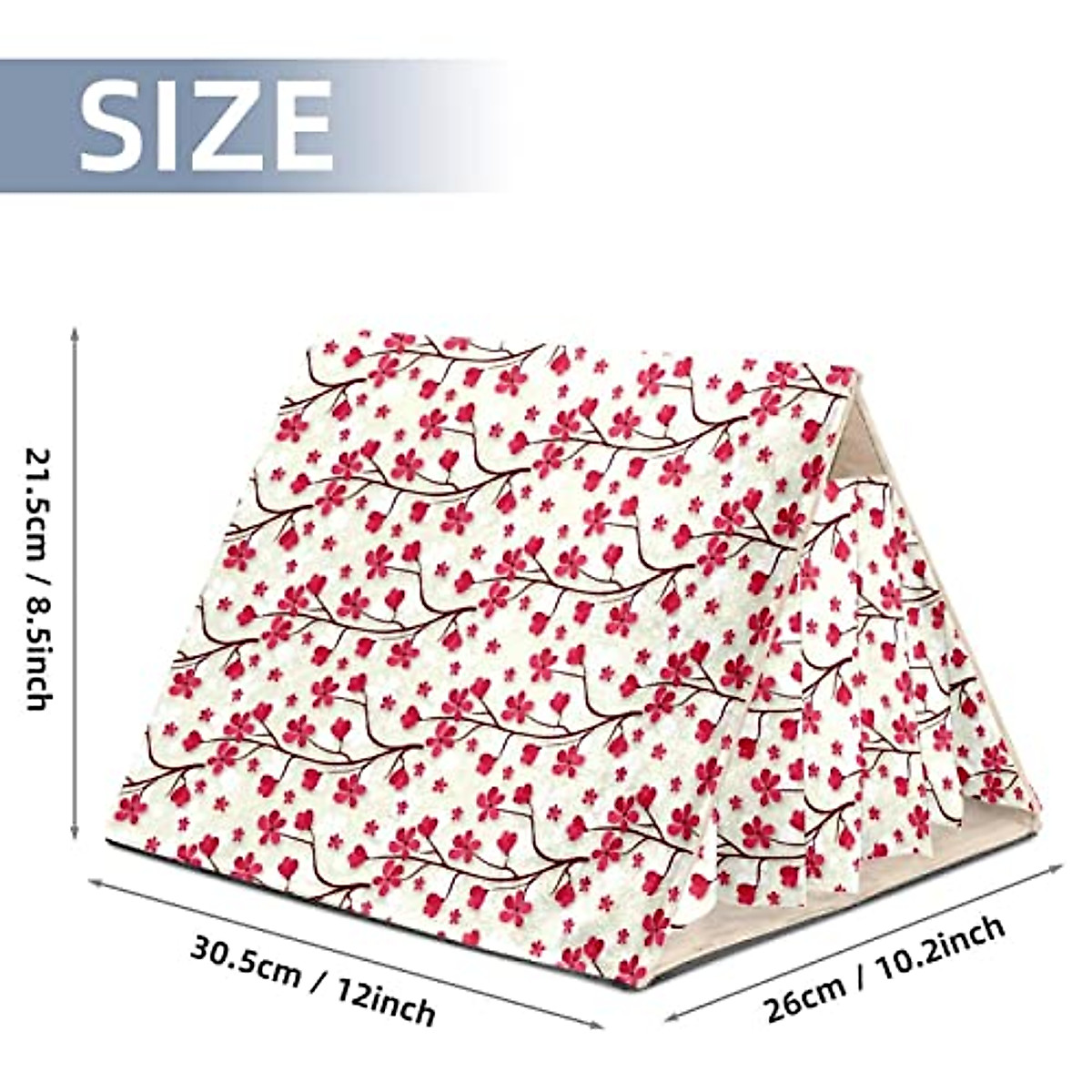 Y-DSIWX Guinea Pig House Bed, Rabbit Large Hideout, Small Animals Nest Hamster Cage Habitats Beautiful Cherry Blossom Pattern Pink