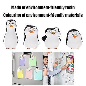 ngaty Penguin Refrigerator Magnets - Animal Decor Resin Magnet,4PCS,3D Penguin Magnet for Kitchen Fridge & Locker,Home Decor & Office Decorative.