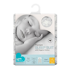 Love to Dream Organic Toddler Wearable Blanket w/Footies (12-24 Mo), Super Soft Sleeping Suit, 1.0TOG Grey