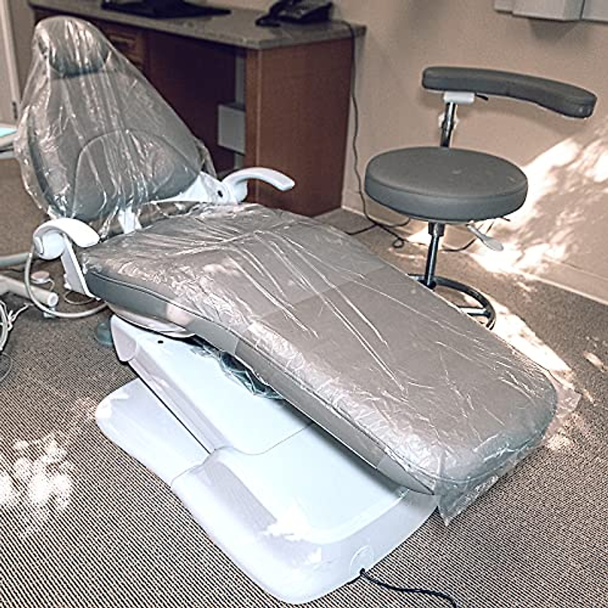 JMU Dental Full Chair Cover, Disposable Clear Plastic Sleeve Protector, 29" x 80", Box of 125