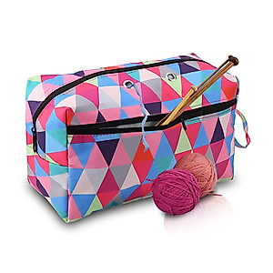 Yarn Tote Storage Organizer Portable Yarn Tote Organizer Crochet Thread Sewing Bag DIY Hand Crocheted Wool Sweater Crochet Tool Storage Bag Sewing Storage Box(Octagonal L)