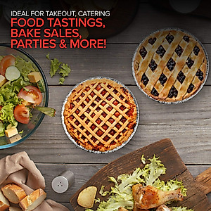 Stock Your Home 6 Inch Aluminum Foil Pie Pans (50 Count) - Disposable & Recyclable Mini Pie Pans - Foil Pie Tin for Bakeries, Cafes, Restaurants - Durable Mini Pie Pans For Baking, Fruit Tarts, Quiche