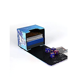 Volcanic Island Yugioh Game Card Deck Case Leather Storage Box Dragonmaid Silver Castle Arianna Ariane Magic TCG MCG Trading Card Cases Holder (P03)