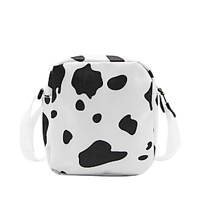 JUMISEE Cute Cow Print Canvas Crossbody Purse Small Cell Phone Bag Shoulder Handbag for Men Women Kids