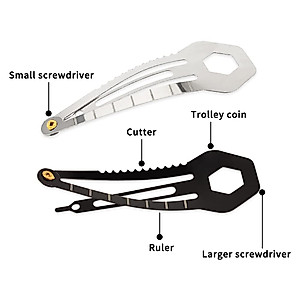 VinBee Self Defence Hair Clips For Women, Multi-Functional Hair Barrettes Mini Pins Stainless Steel, Self-Defense EDC Survival Kit-10 Pack