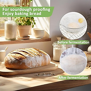 MAQIHAN 100 Bowl Covers Bread Proofing - Large Plastic Wrap for Food Sourdough Bread Baking Bread Rising Elastic Reusable Plate Covers Outdoor Food Fresh Keeping Bags Shower Cap Hair Deep Conditioning