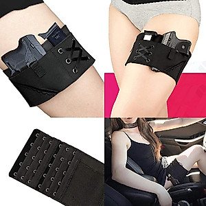 Conceal Carry Ankle Holster Gun Thigh Holster Leg for Women Sexy Hi'd'den Under Dress/Shorts Adjustable Ladies Pistol Holster Tactical for Weapons 380 Revolver Bag,Pink