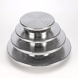 WNGDUA Pottery Turntable 8"/20CM Double-Sided Pottery Wheel Rotating Turntable DIY Clay Tools Sculpting Rotary Plate Aluminium Alloy Cake Turntable Stand Ceramic Sculpting Pottery Cake Turntable