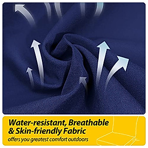 AAAAAcessories Outdoor Cushion Covers for Patio Furniture, Water-Resistant Replacement Patio Cushion Covers Set of 4 - Covers Only, 24 x 24 x 4 inch, Navy Blue