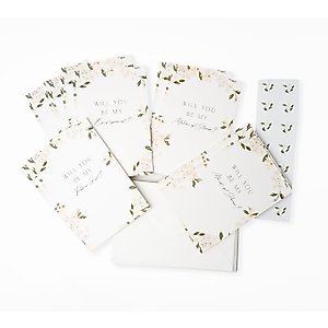 Bridal Party Proposal Cards with Envelopes, 8 Will You Be My Bridesmaid card sets, 2 Will You Be My Maid of Honor card, 2 Will You Be My Matron of Honor, 2 Will You Be My Flower Girl proposal cards