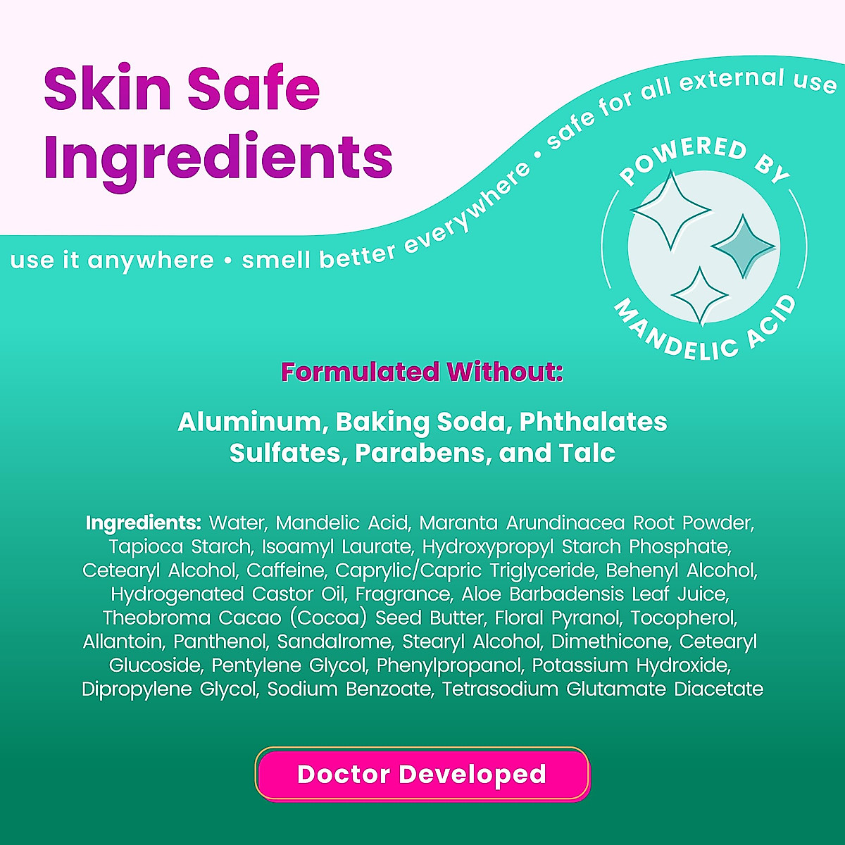 Lume Whole Body Deodorant - Invisible Cream Stick - 72 Hour Odor Control - Aluminum Free, Baking Soda Free, Skin Safe - 2.2 Ounce (Minted Cucumber)