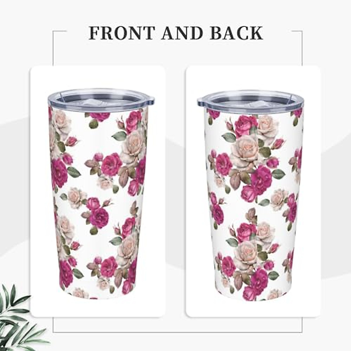 Yaxongx 20oz Tumbler Radiant Flower Roses Double Wall Vacuum Insulated Coffee Mug with Lid and Metal Straw Brush Reusable Stainless Steel Water Bottle Travel Cup Gifts for Car Ice Drinks Hot Beverage