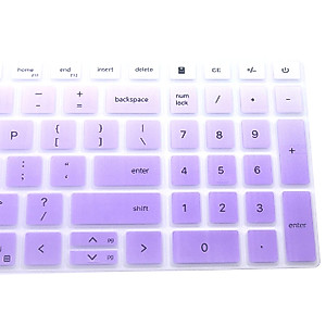 Keyboard Skin Compatible for 2022 2021 Dell Inspiron 15 5510 5515 5518 7510 3510 3511 3515, Inspiron 16 7610, Dell Vostro 15 3510 5510 5515, Latitude 3520 (Ombre Purple)