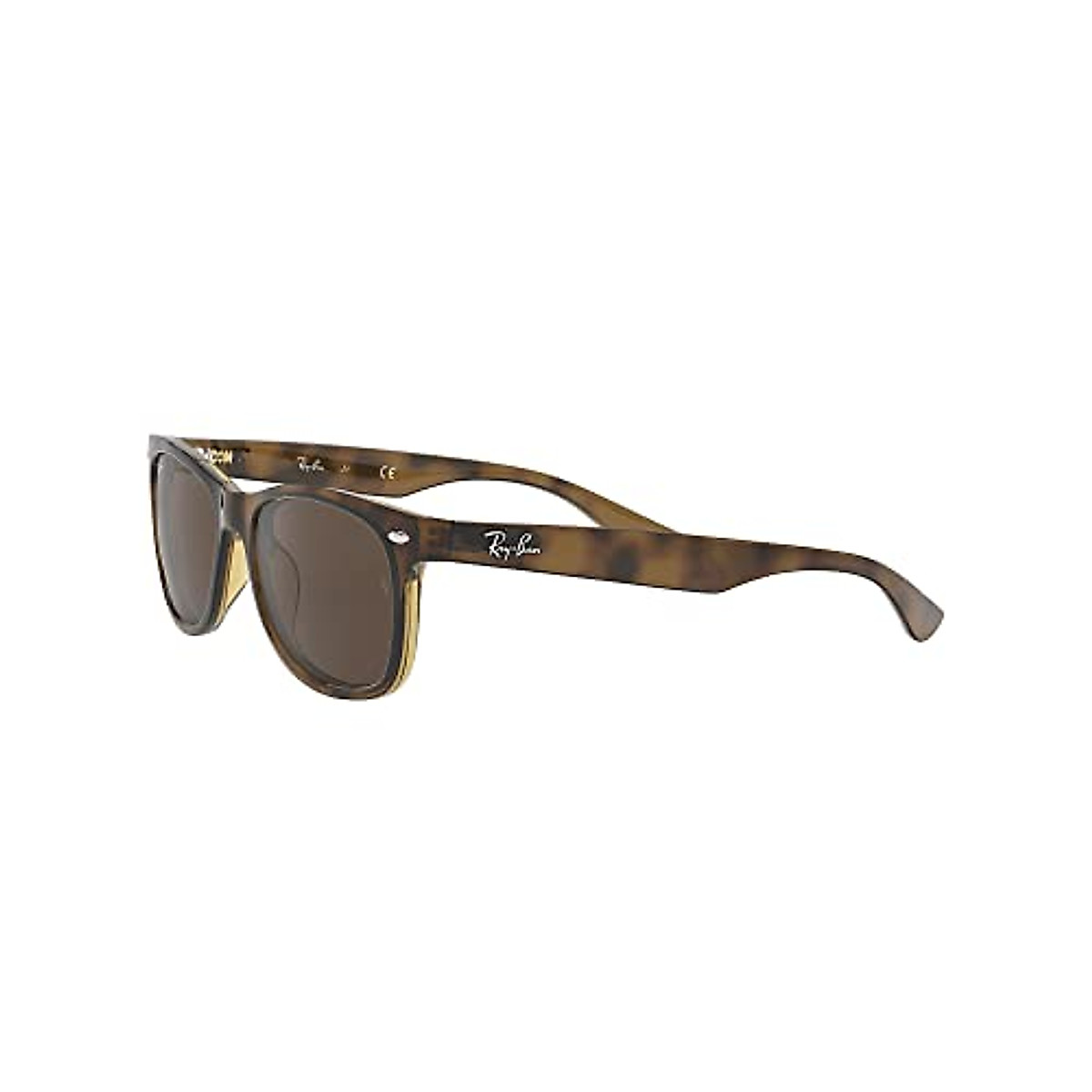 Ray-Ban Junior Kids' RJ9052S New Wayfarer Square Sunglasses, Havana/Dark Brown, 47 mm