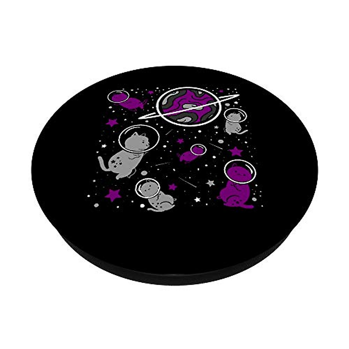 Asexual Cat in Space Asexual Pride PopSockets Swappable PopGrip