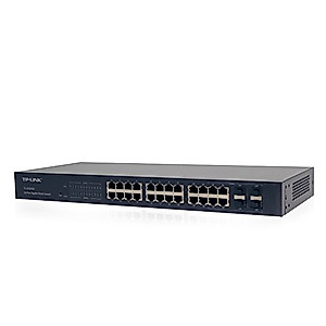 TP-Link 24-Port Gigabit Ethernet Smart PoE Switch with 4-Combo SFP Slots (TL-SG2424P),Black