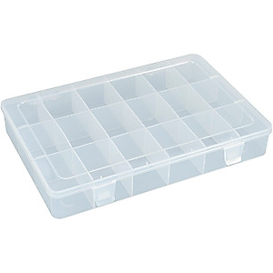 JforSJizT 2 Packs 30 Large Grids Sewing Thread Organizer Storage Box,with Adjustable Dividers,Clear Plastic Container Holder for Embroidery,Washi Tape