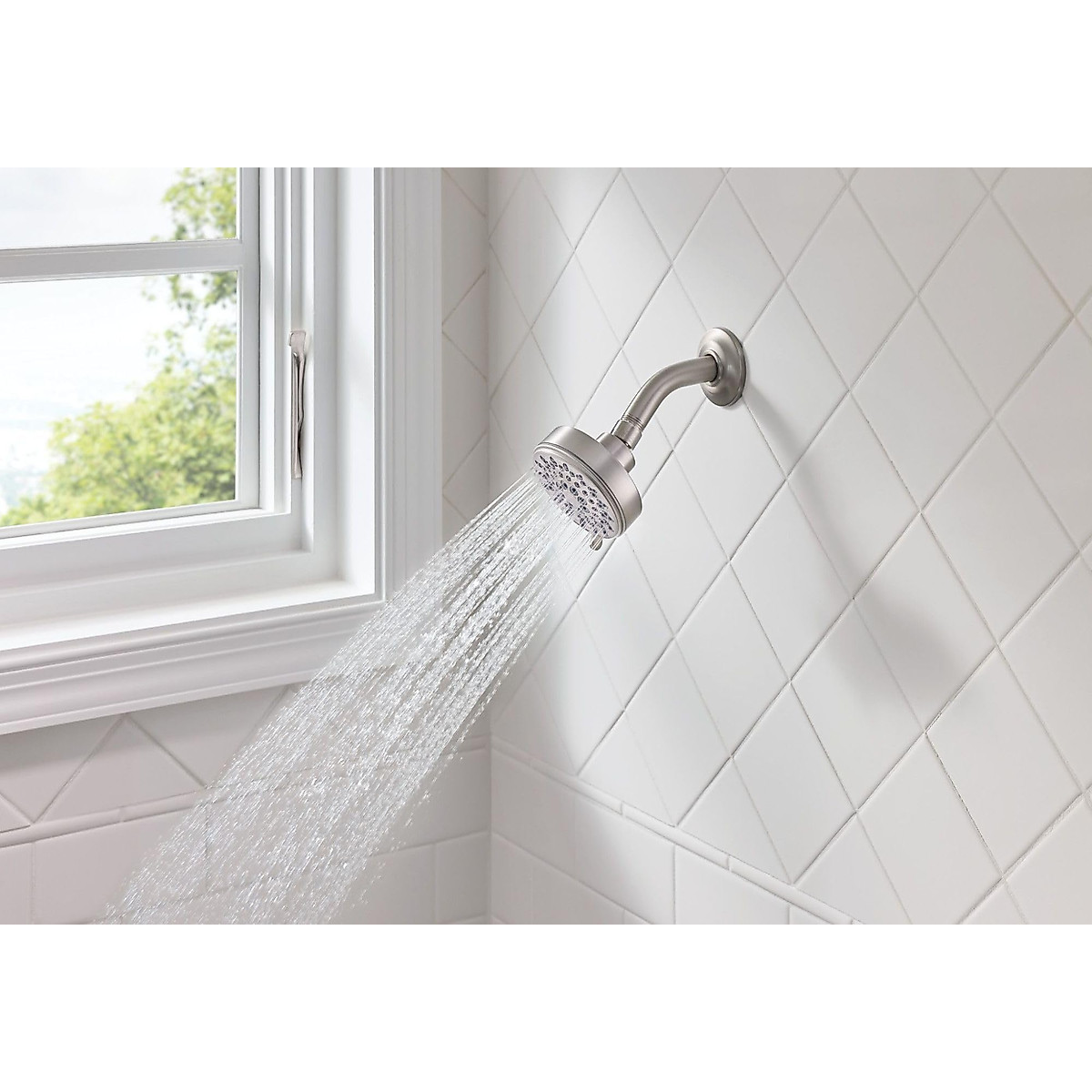 Moen 209W0SRN Ignite Five-Function 3-3/4" Diameter Spray Head Wallmount, Spot Resist Brushed Nickel