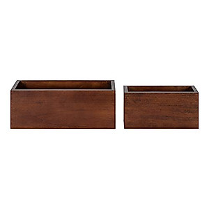 Kate and Laurel Domio Mid-Century Pocket Wall Organizer, Set of 2, Walnut Brown, Wood Office Organizer for Wall
