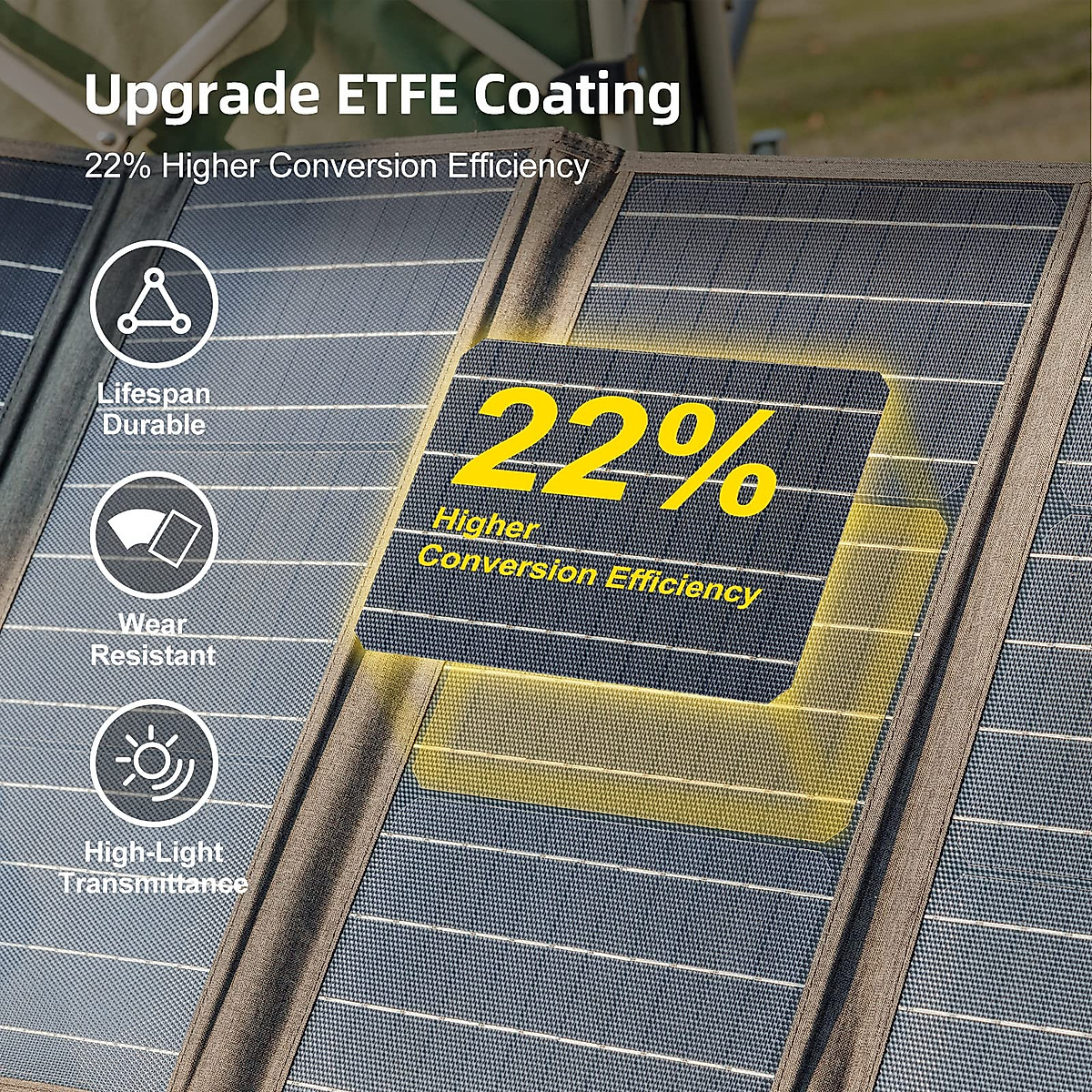 Egretech 100W Portable Solar Panel, Foldable Solar Panels Kit with Adjustable Kickstands, Waterproof IP67 for Outdoor Camping, Power Station