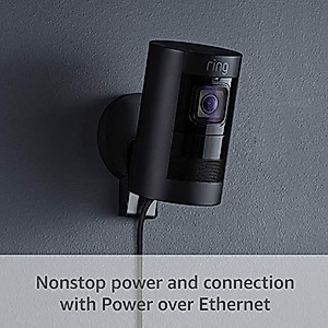 Ring Stick Up Cam Elite, Power over Ethernet HD Security Camera with Two-Way Talk, Night Vision, Works with Alexa - Black